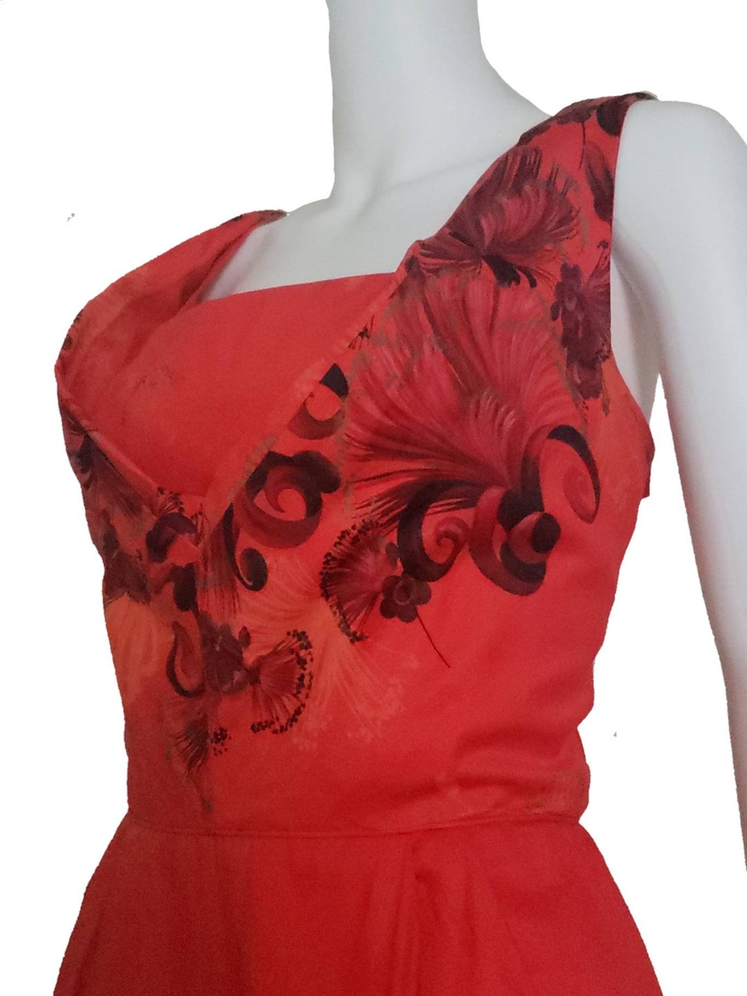 Vintage 60s Hawaiian Togs Full Length Tropical Floral Tiki Bombshell ...