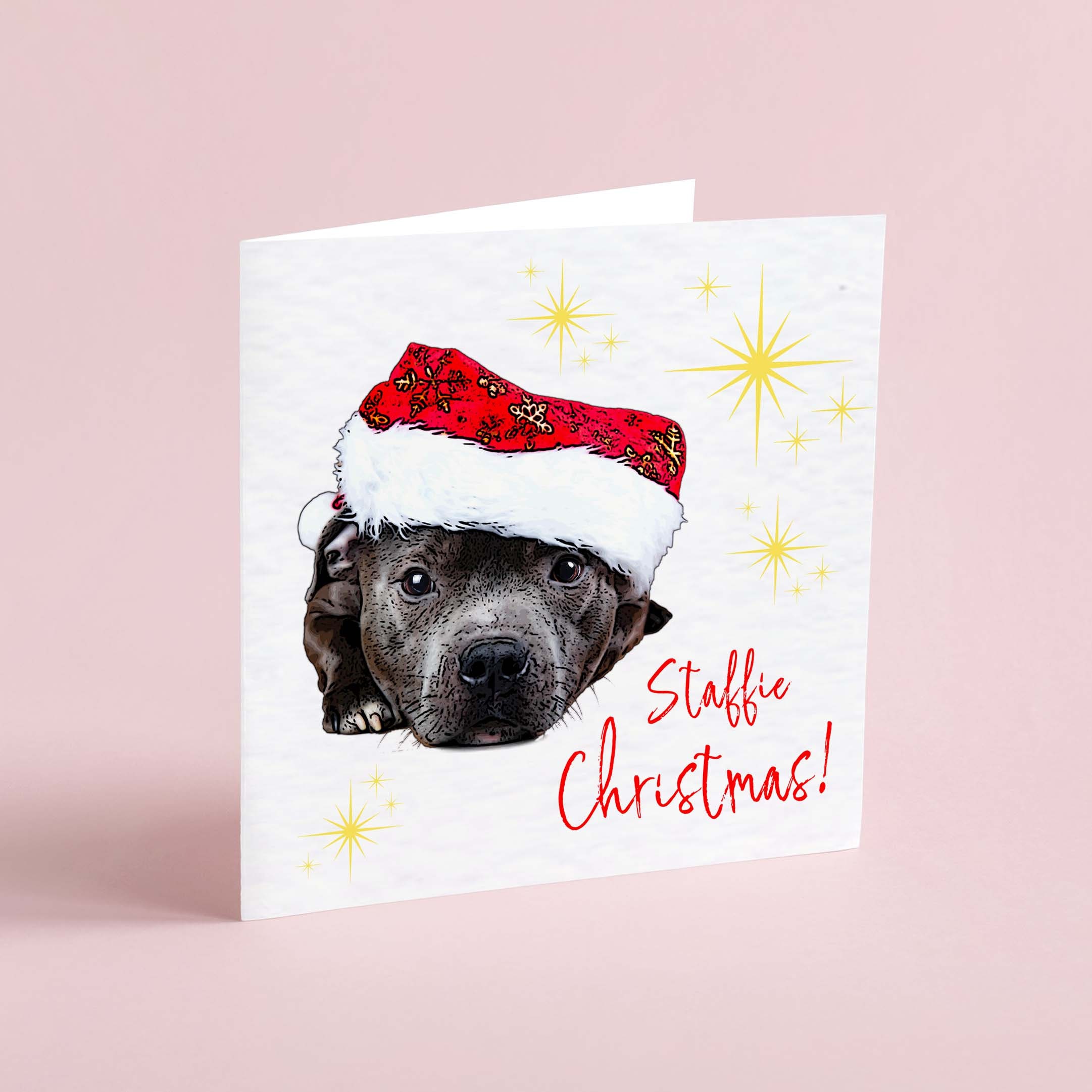 Staffy Christmas Card Staffordshire Bull Terrier Xmas Card - Etsy UK