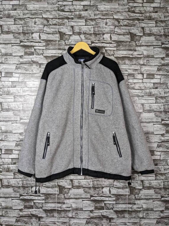 Vintage 90s Champion Fleece Sweater Light Jacket Retr… - Gem