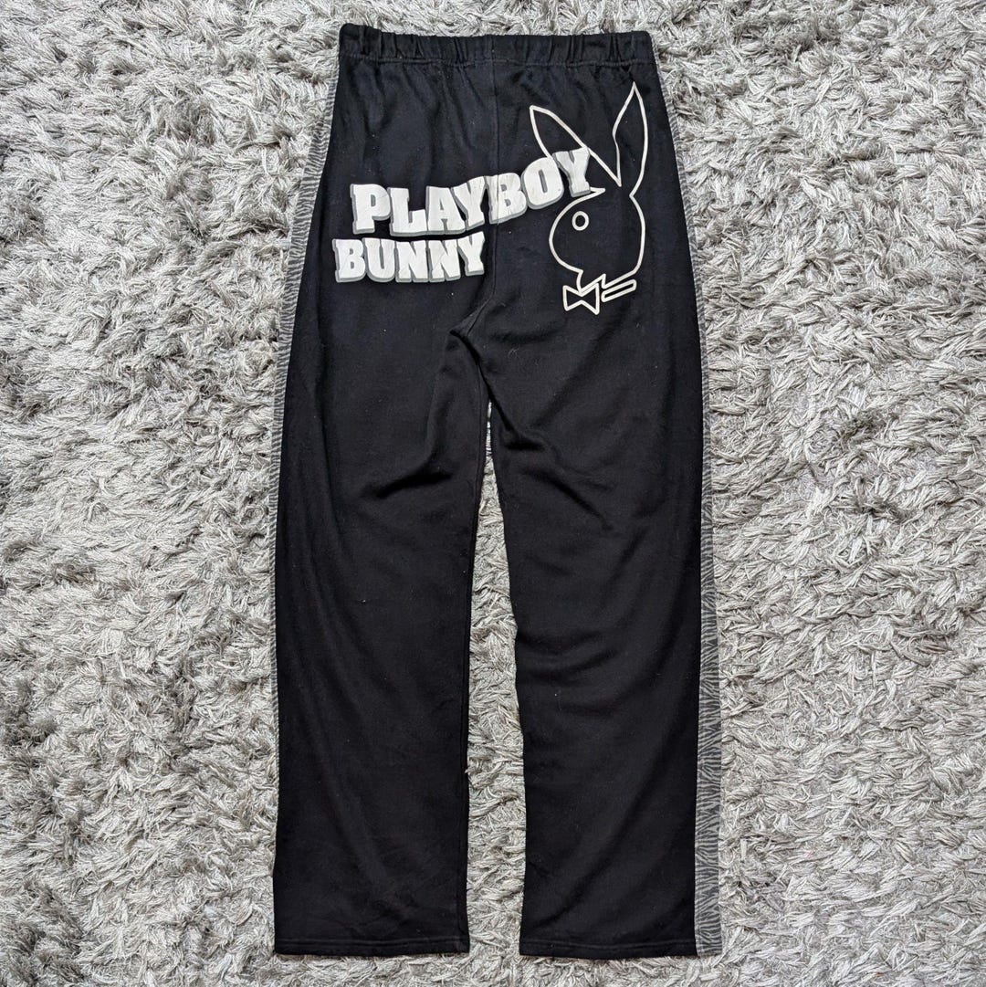 Vintage Playboy Bunny Big Logo Sweatpants Casual Trouser Size 30-49 ...
