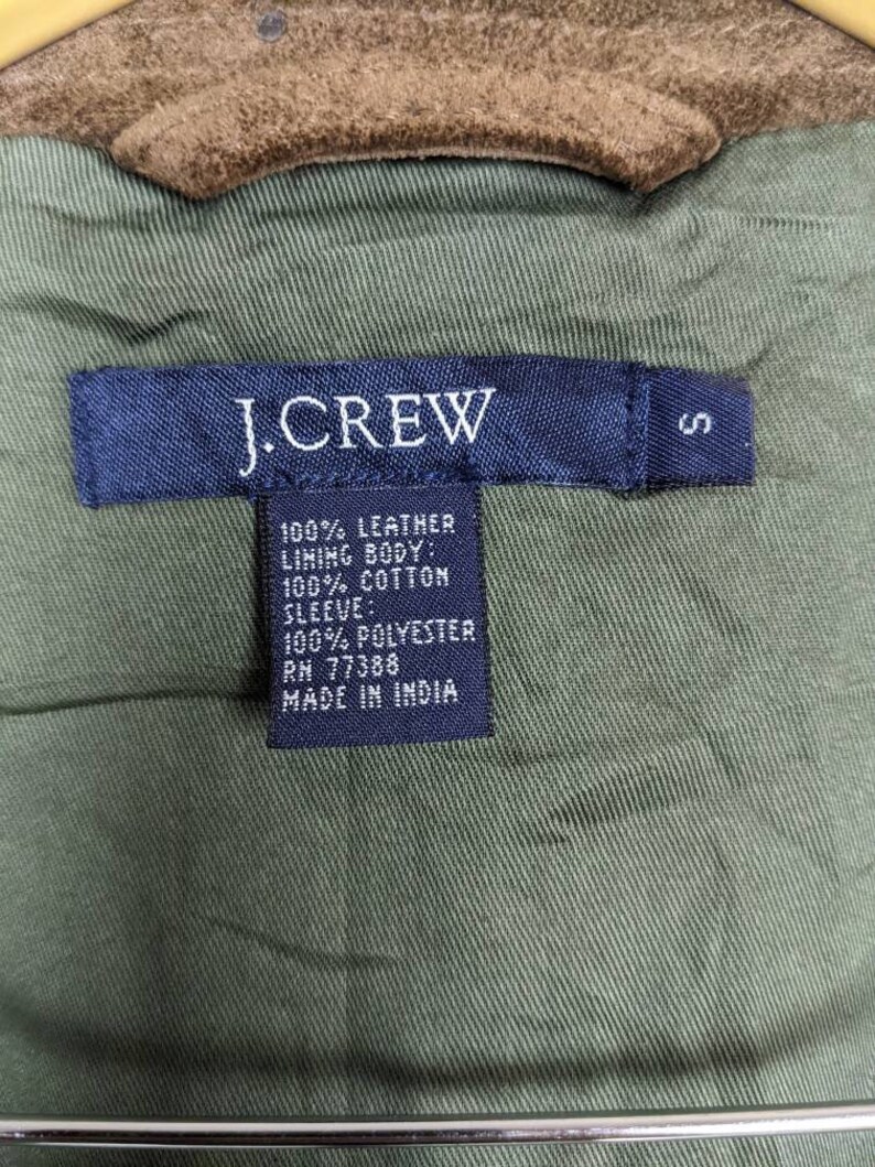 Vintage J. Crew Leather Jacket Casual Harrington Brown Color Small Size ...