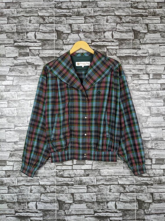 Vintage 90s Christian Dior Check Plaid Tartan Light Z… - Gem