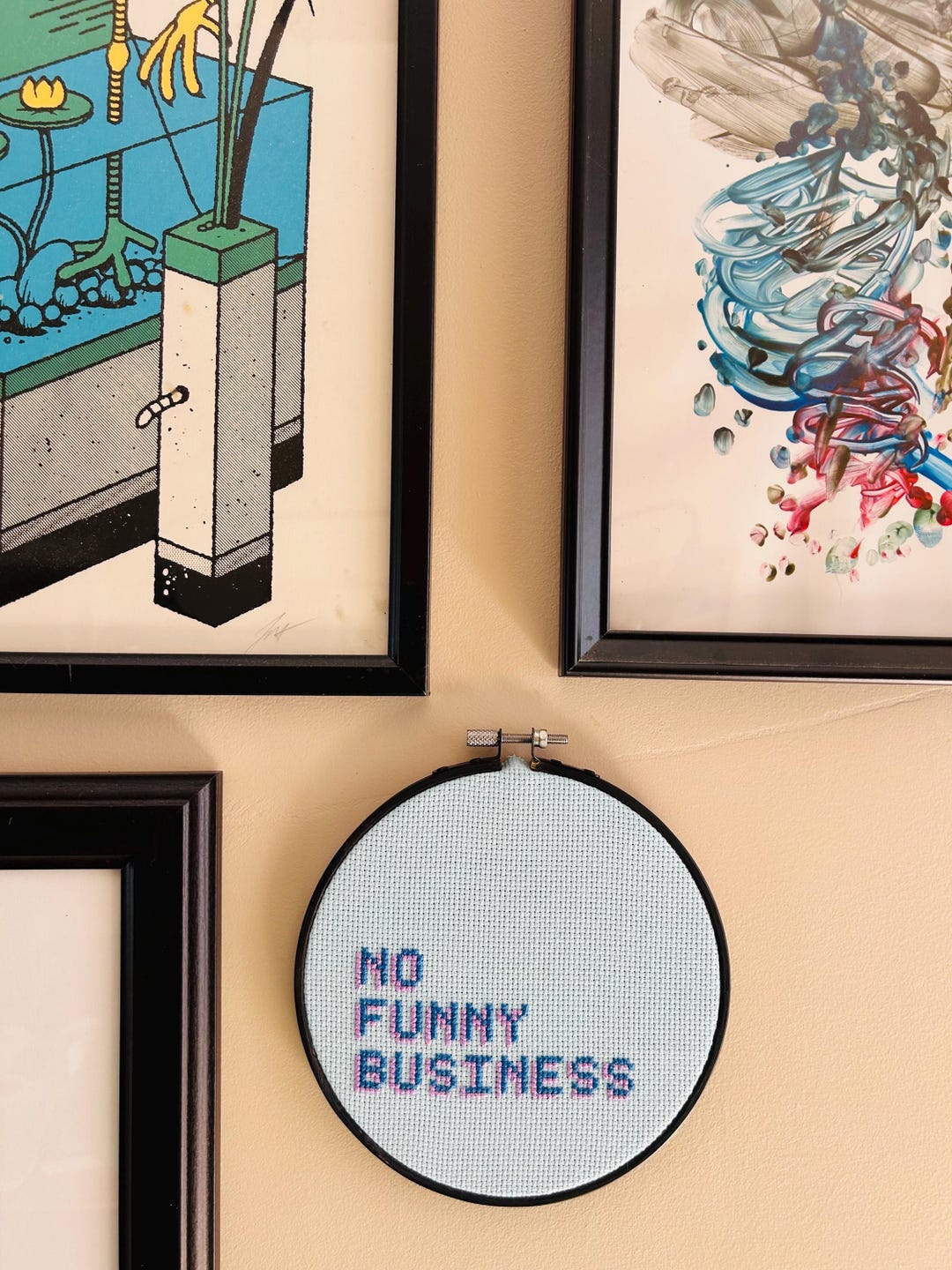 No Funny Business Cross Stitch - Etsy UK