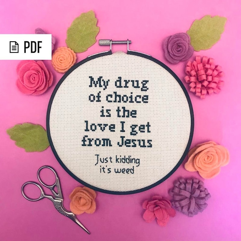 Weed Cross Stitch - Etsy