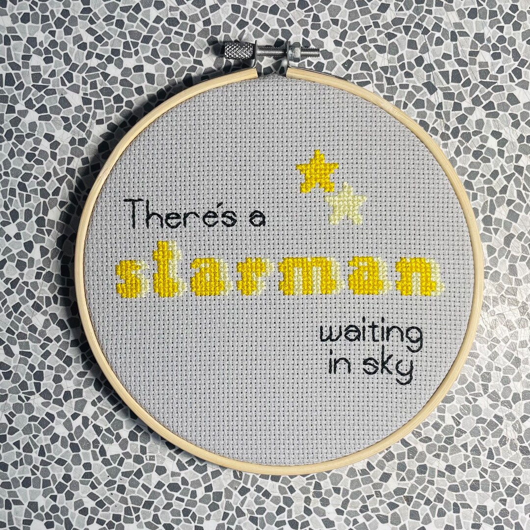 Theres a Starman Waiting in the Sky David Bowie Cross Stitch - Etsy