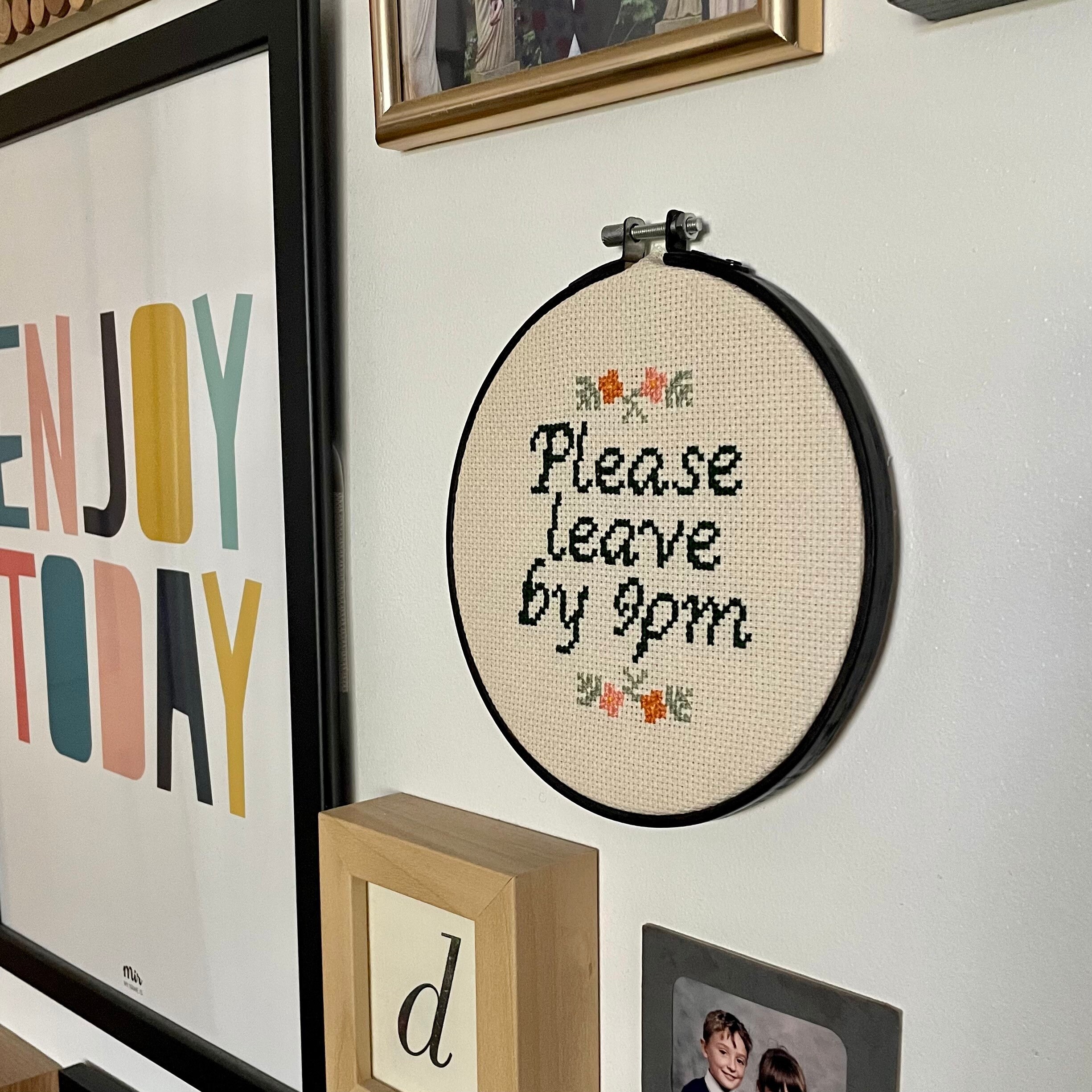 Please Leave by 9pm Cross Stitch - Etsy
