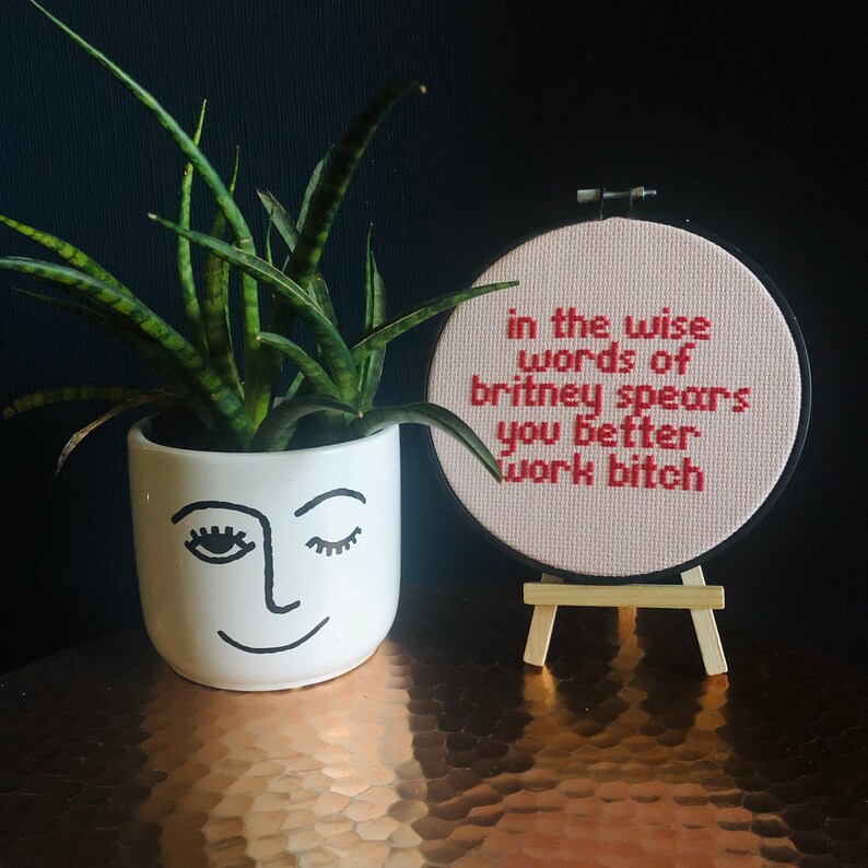 Britney Spears Work Bitch Cross Stitch - Etsy