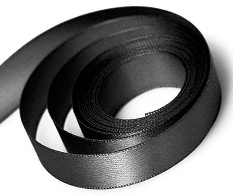 Cinta satinada negra disponible en 3 anchos de cinta de 9 mm, 15 mm, 23 ...