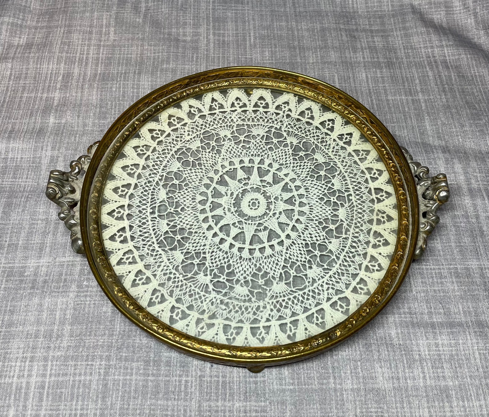 Antique Apollo Vanity Tray W/original Lace Insert 2695/6 - Etsy