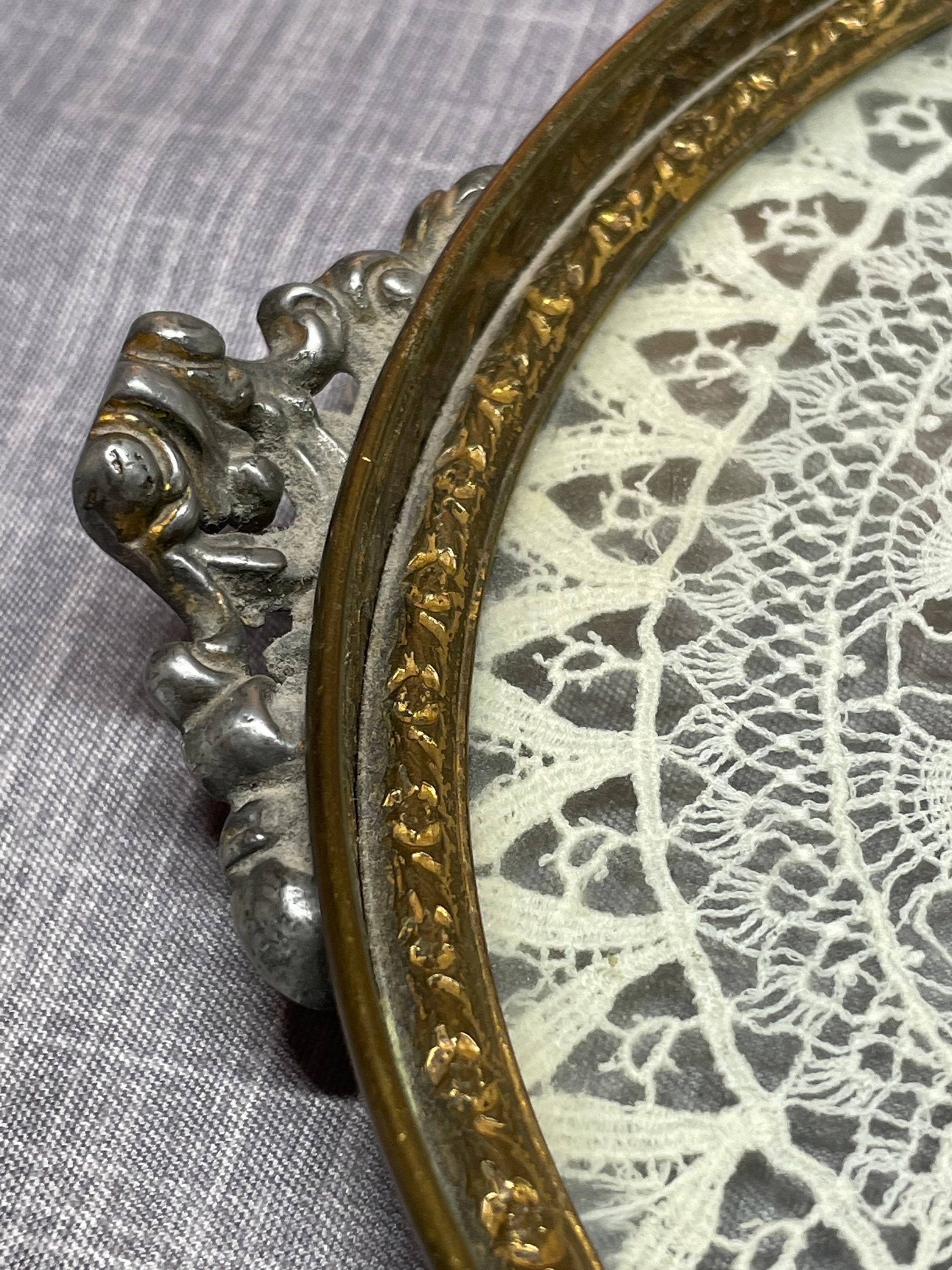 Antique Apollo Vanity Tray W/original Lace Insert 2695/6 - Etsy