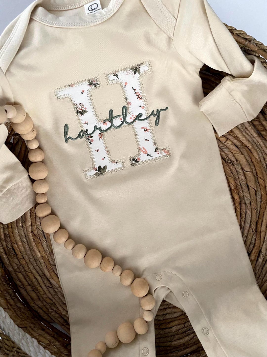 Personalized Embroidered Name Baby Onesie | Long Sleeve Coming Home ...