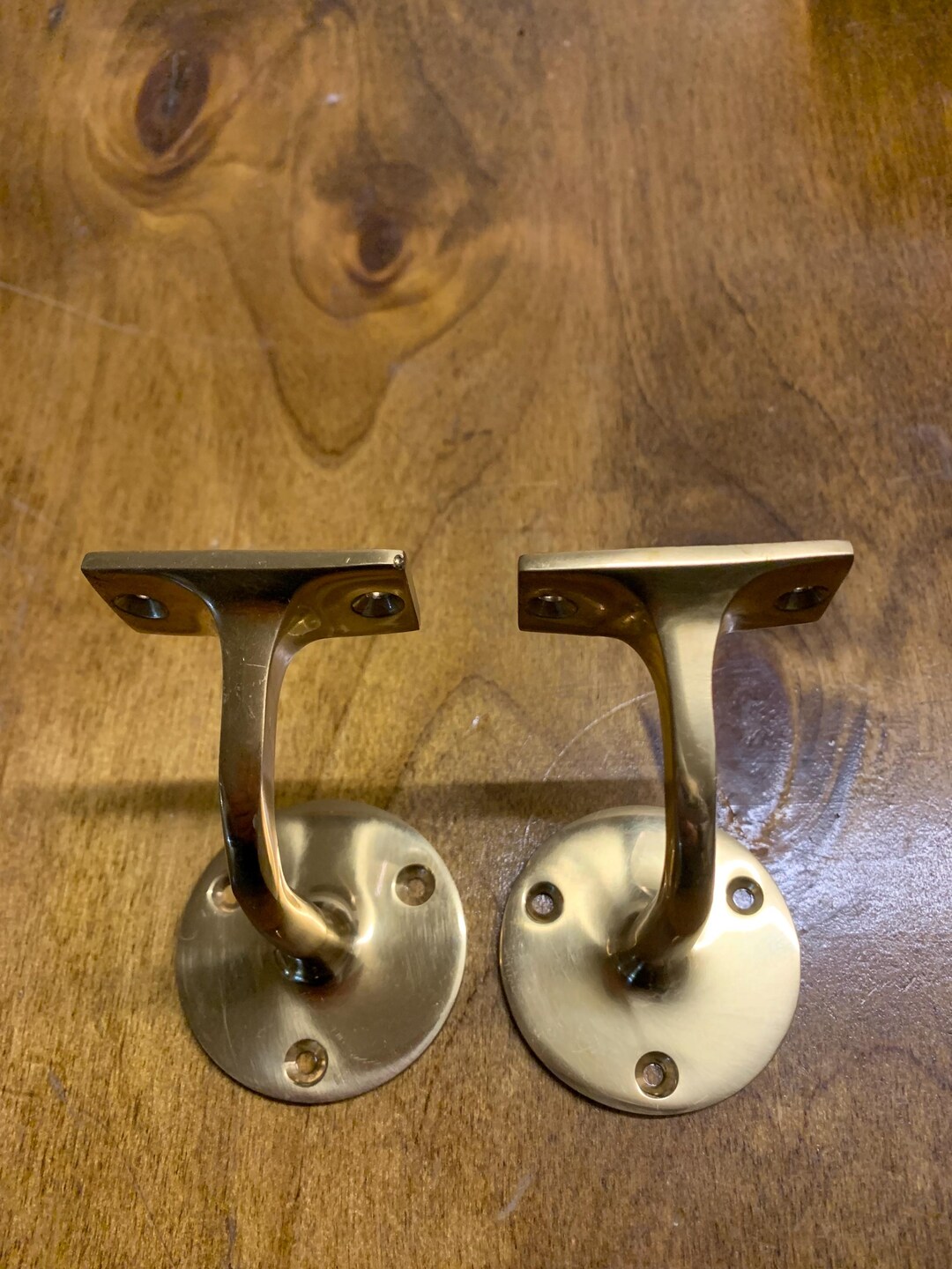 Bannister Rail Support Bracket Solid Brass X 1 Pair Handrail Balustrade ...