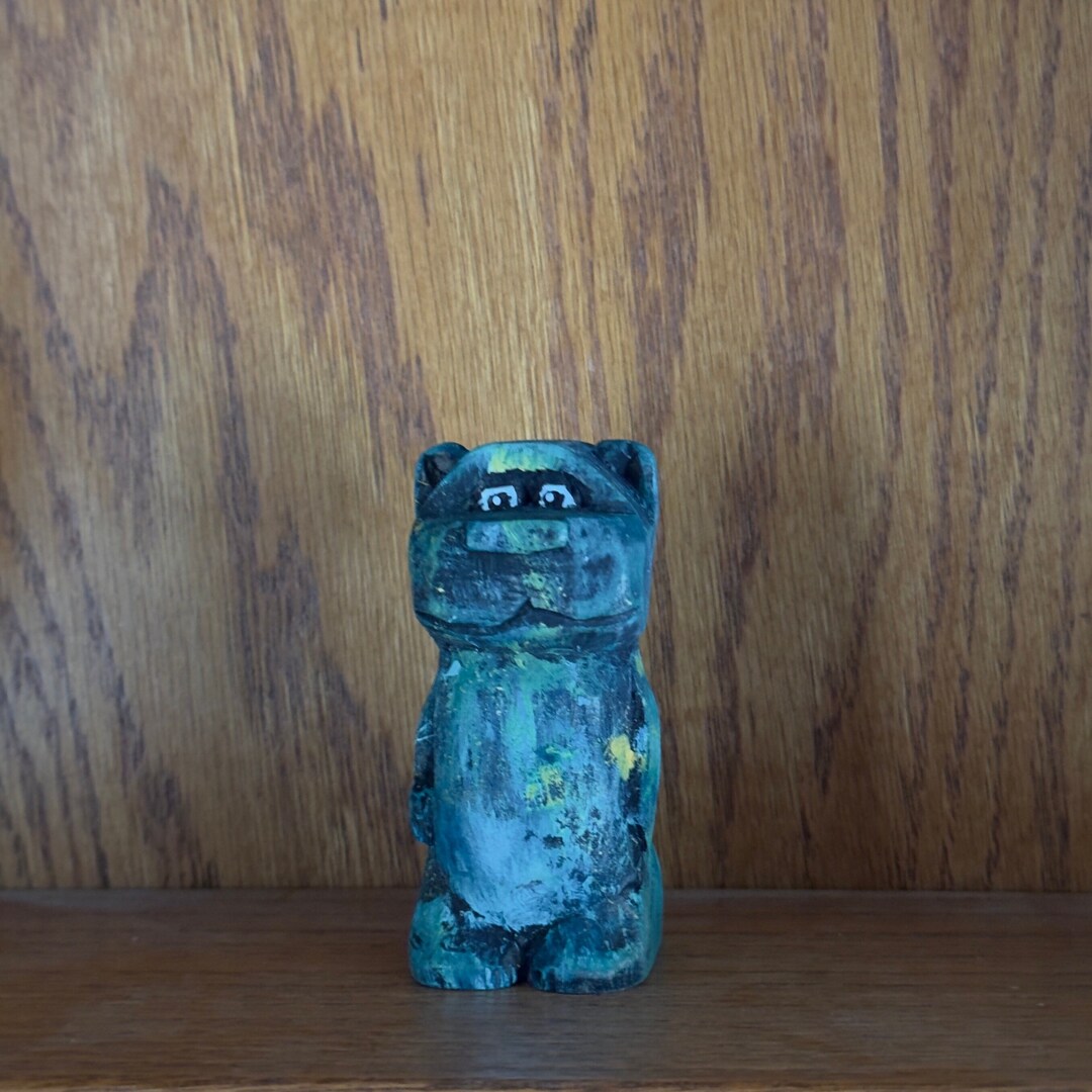 3" Hand Carved Wooden Bears, Made in MN, Carved With Love, Midnight ...