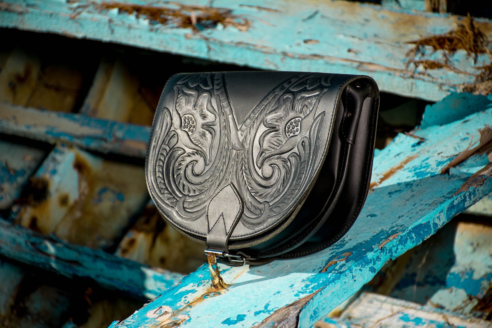 Tooled Leather Purse Tooled Leather Bag Tooled Leather - Etsy