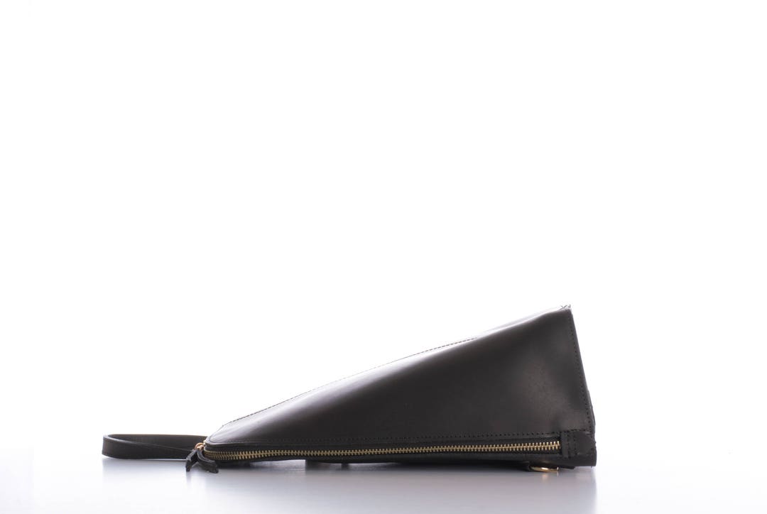 Women Black Leather Backpack, Rucksack Laptop Bag Triangle Bag ...