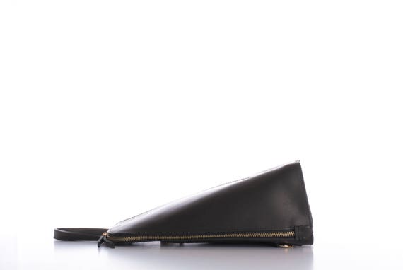 Women Black Leather Backpack Rucksack Laptop Bag Triangle - Etsy