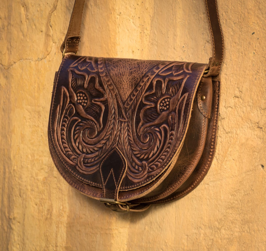 Tooled Leather Purse, Tooled Leather Bag, Tooled Leather Saddle Bag ...
