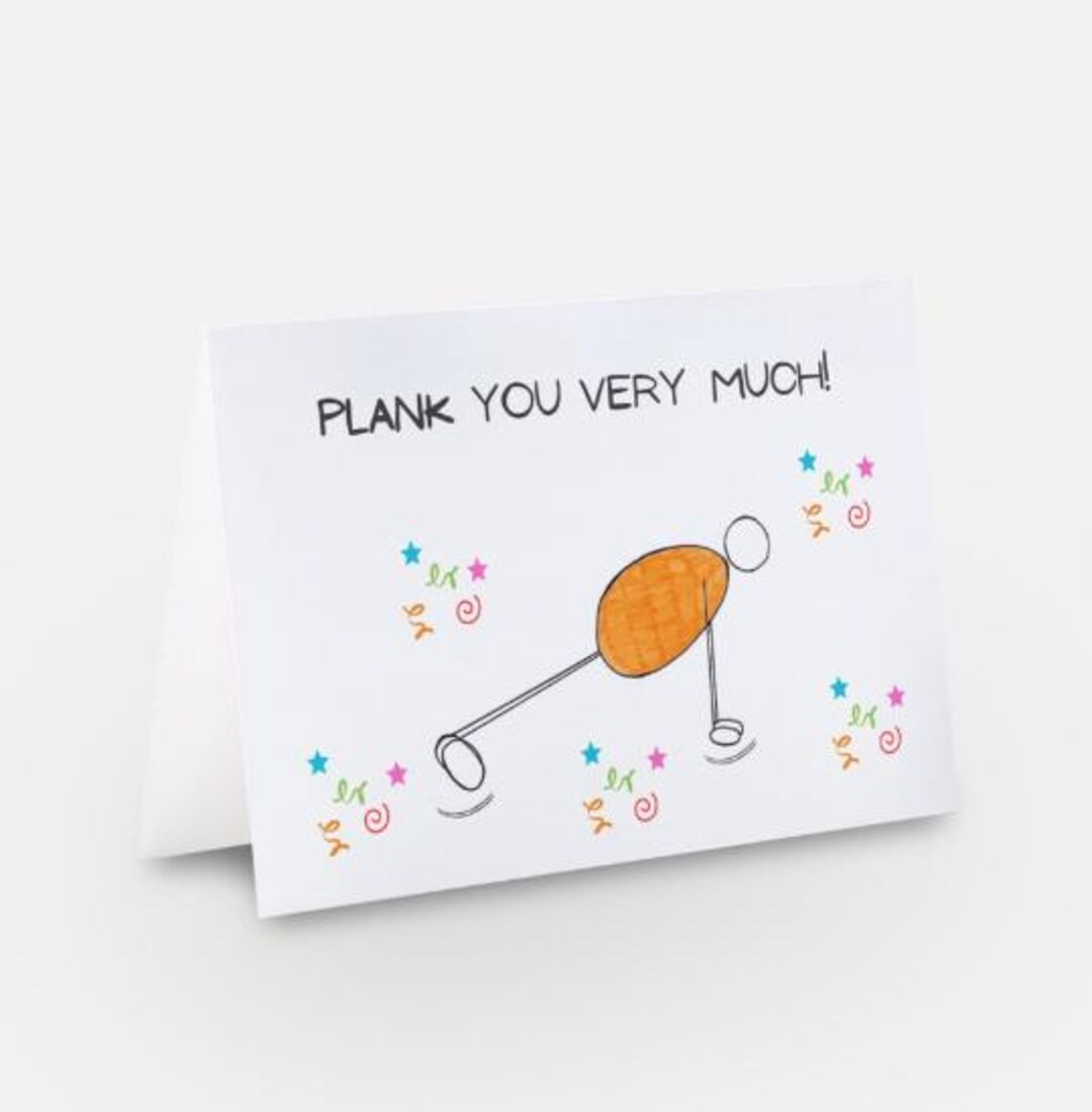 Pilates Plank You Very Much Thank You Card - Etsy