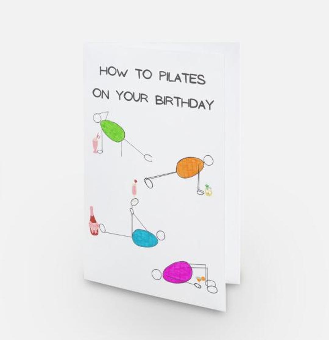 Fun Pilates Birthday Card "stretching the Limits of Birthday Fun!" - Etsy