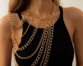 Shoulder Chain Necklace | Etsy