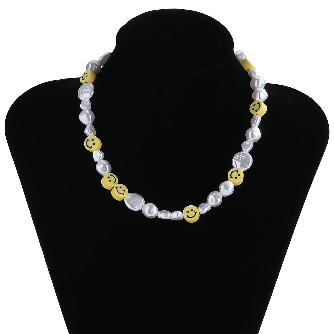 Chic Emoji Pearl Chain Choker Necklace Etsy 