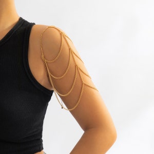 Chic Layered Metallic Upper Arm Chain - Etsy