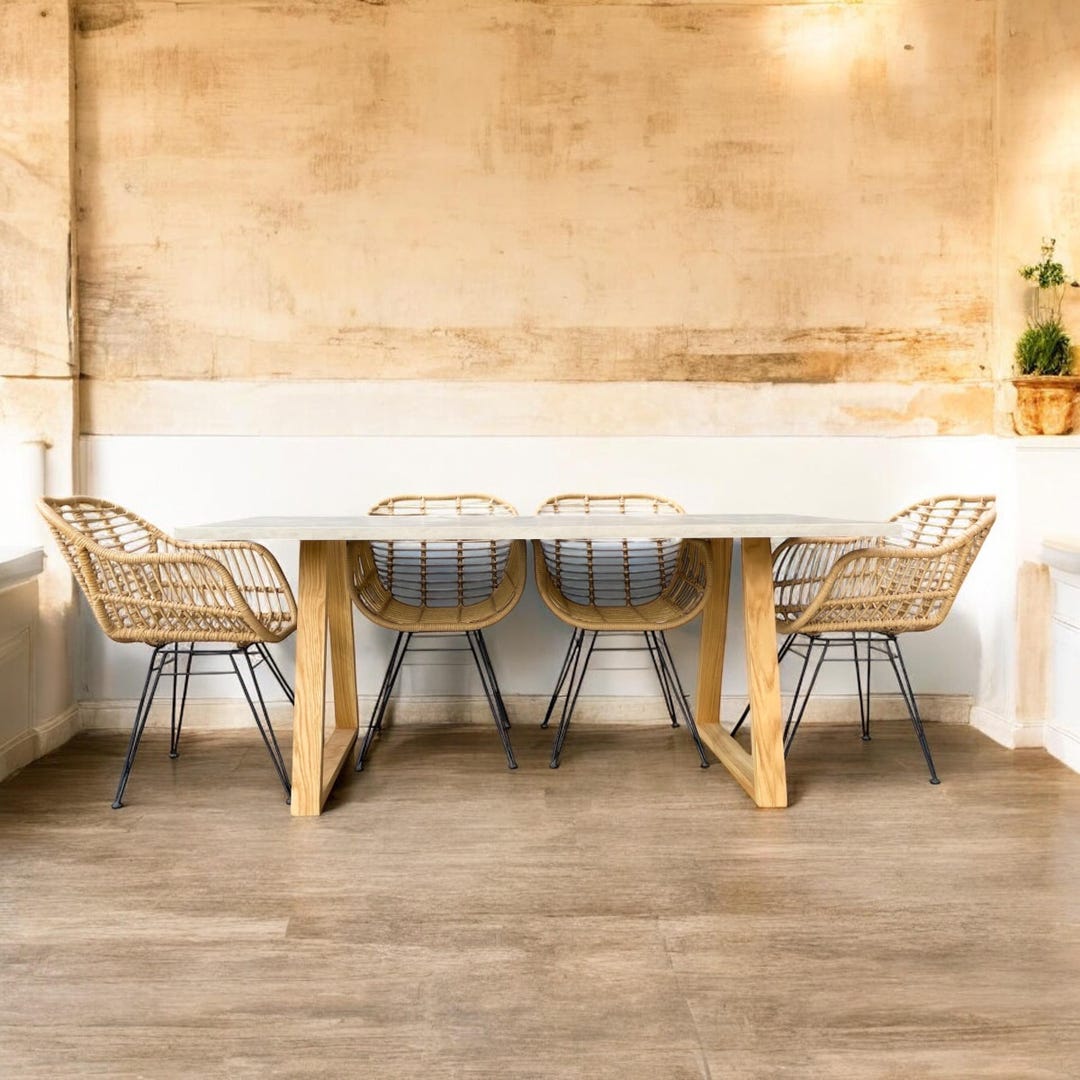 Tables béton ciré sur pieds bois massif - Etsy France