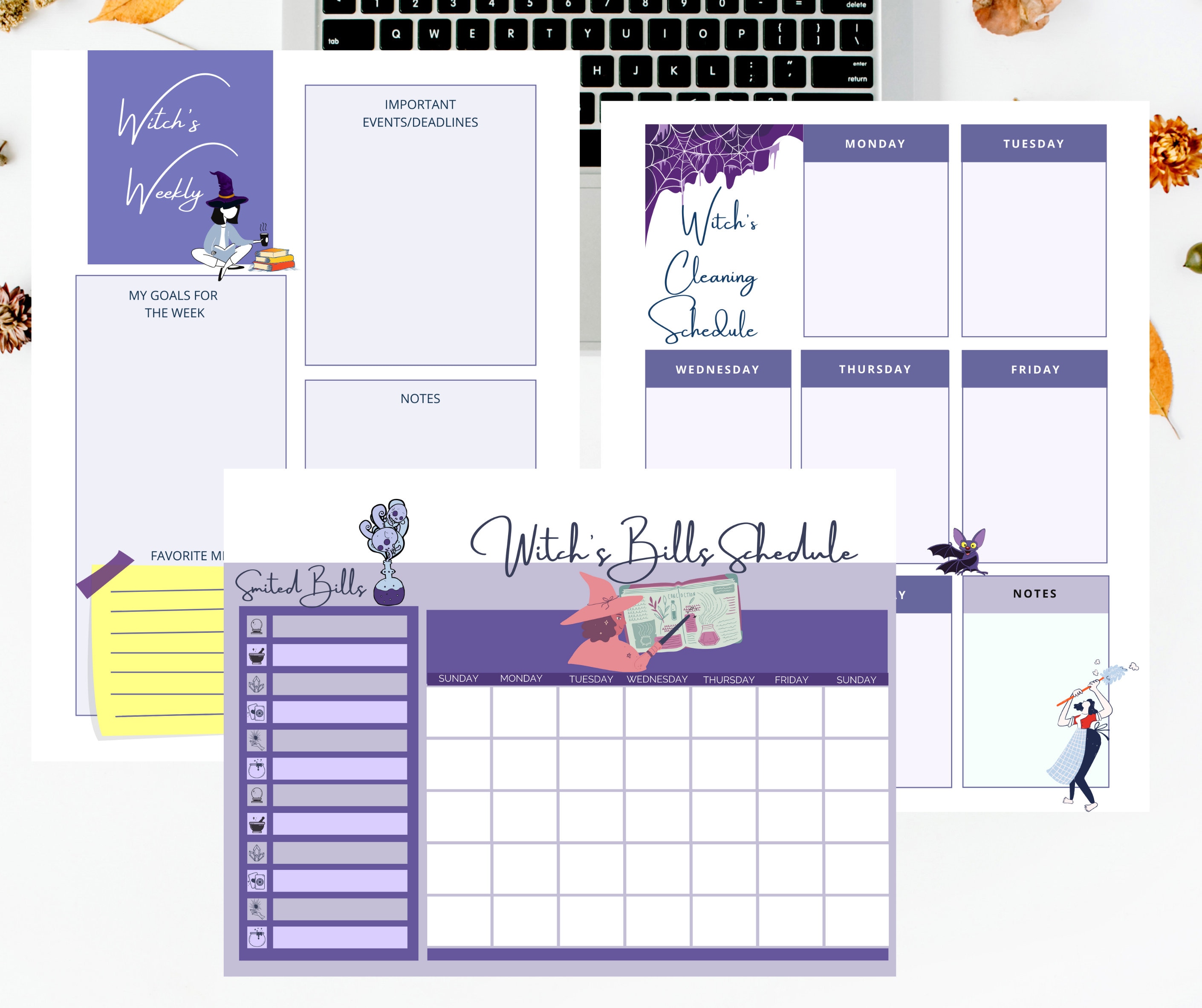 Witchy Planner. DAILY WEEKLY and MONTHLY Planner 2022. Witch | Etsy