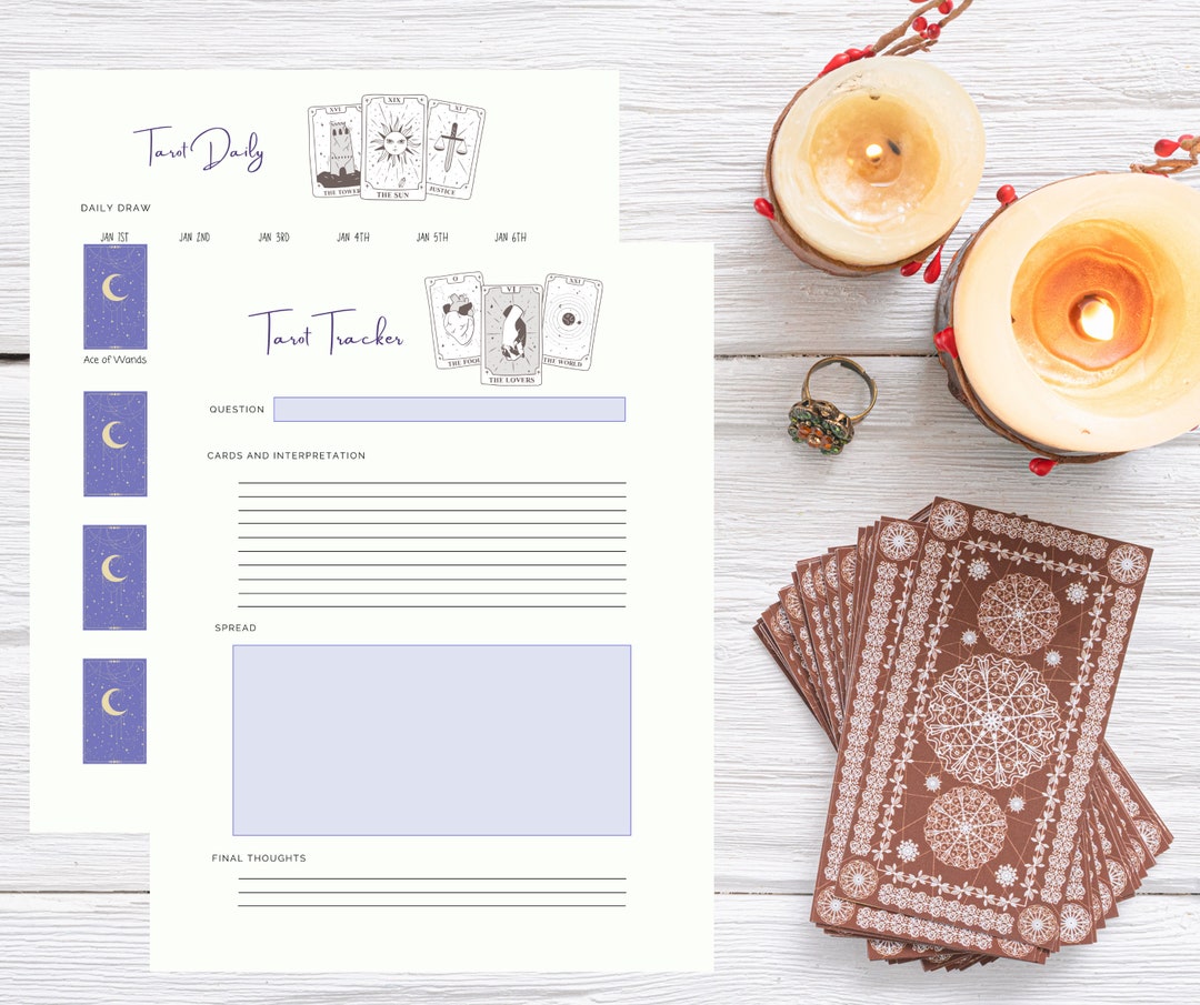 Tarot Planner, Log, and Tracker, and Diary - Daily, Monthly Tracking - Etsy