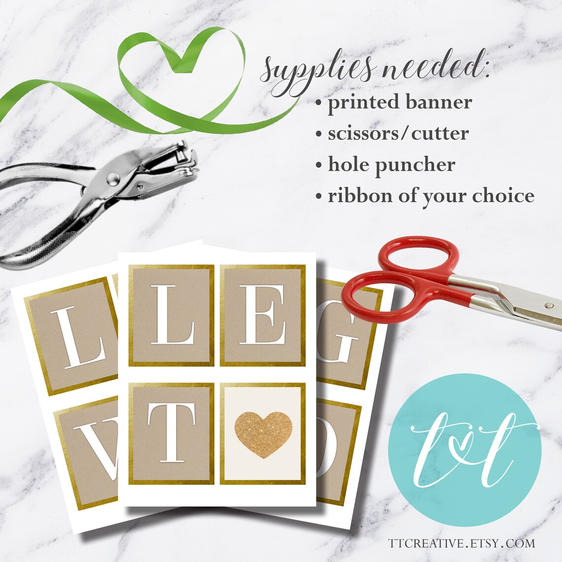 LET LOVE GROW Bunting Banner Instant Download Print It | Etsy