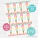 ICE CREAM Birthday Party Favor Tags 1.75 X 3.5 - Etsy