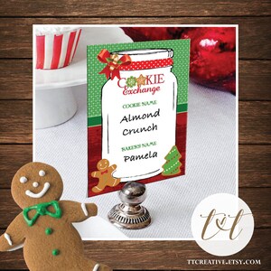 Cookie Exchange Holiday Party Cookie Name Place Cards Digital Download ...