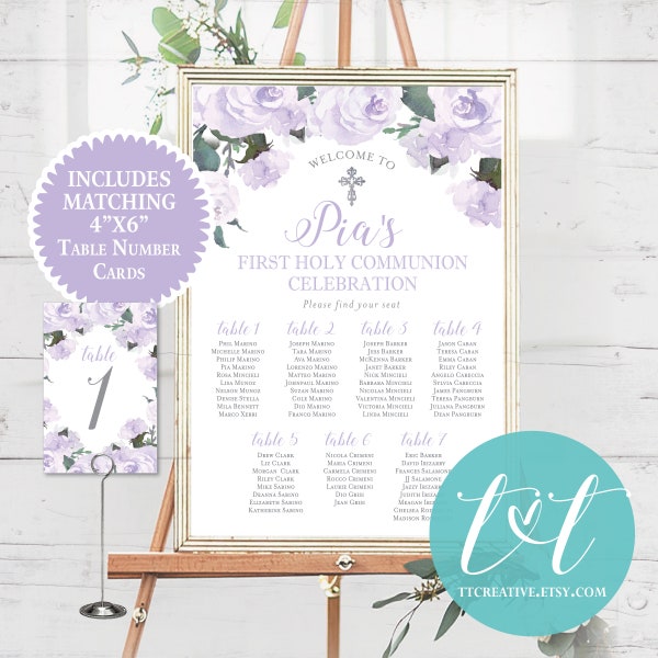 First Holy Communion Seating Chart - Etsy