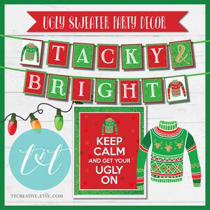 UGLY SWEATER Party BANNER Instant Digital Download tacky & Bright - Etsy