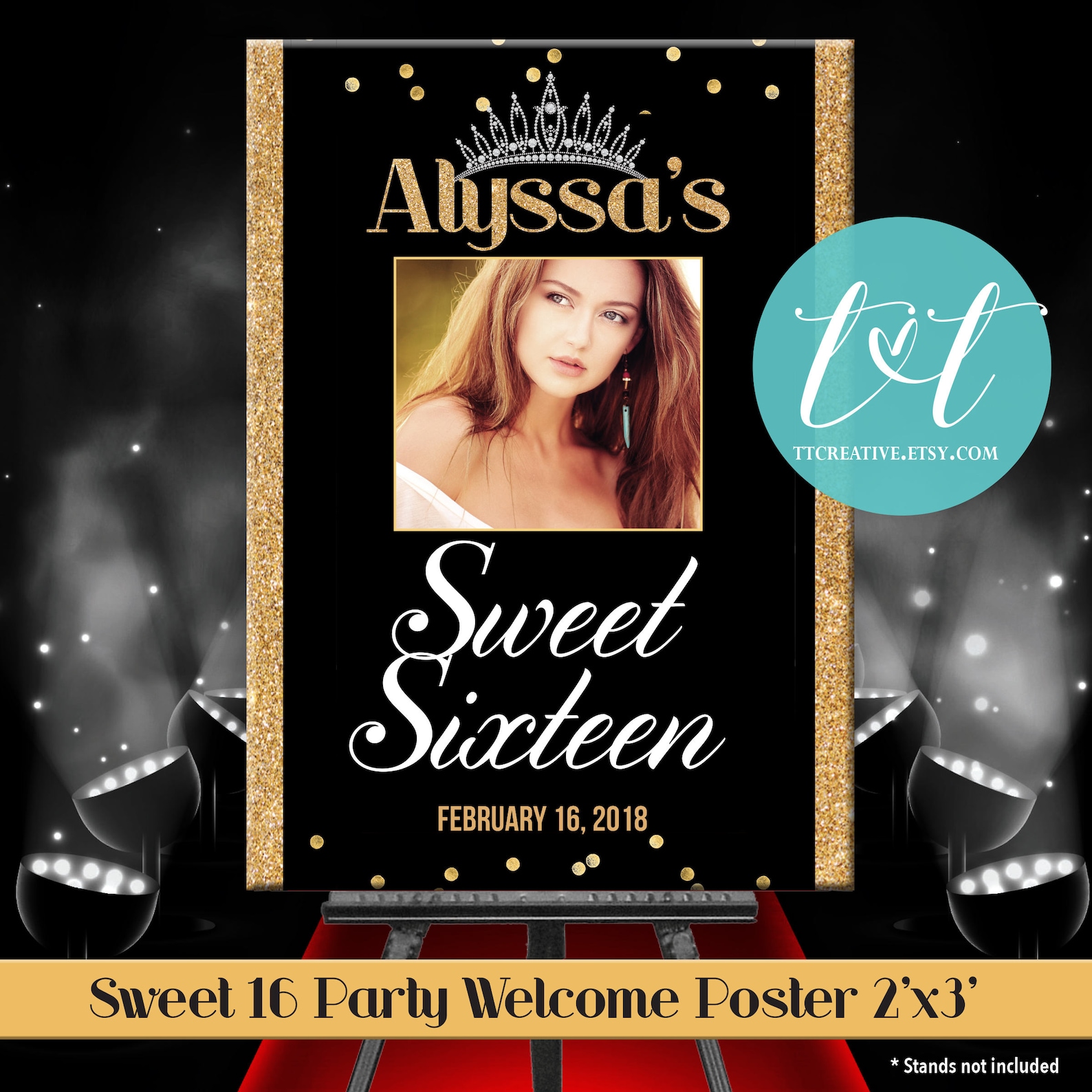 Sweet Sixteen Party Poster 24 X 36 Sweet 16 - Etsy