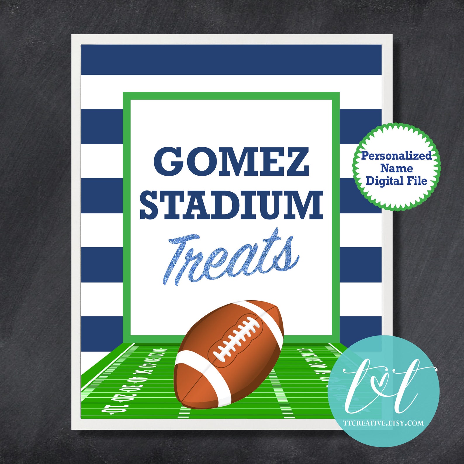 FOOTBALL PARTY PRINTABLE Personalized Name stadium - Etsy