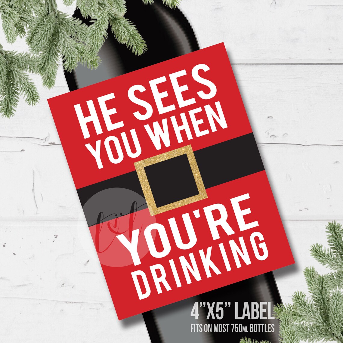 Custom Funny CHRISTMAS WINE Bottle LABELS Buffalo Plaid - Etsy