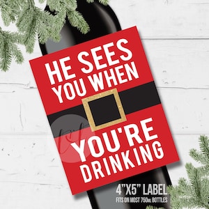 Custom Funny CHRISTMAS WINE Bottle LABELS, Buffalo Plaid Holiday Wine ...