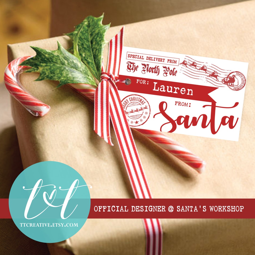 Personalized Santa Gift Tags Custom Santa Tag Printable File - Etsy