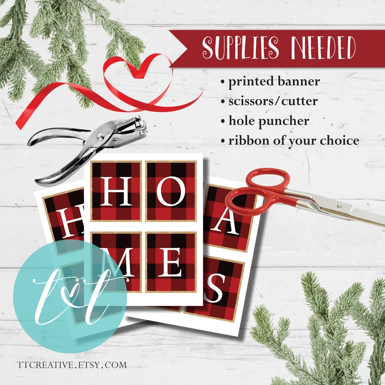 Buffalo Plaid happy Holidays Holiday Party Banner - Etsy