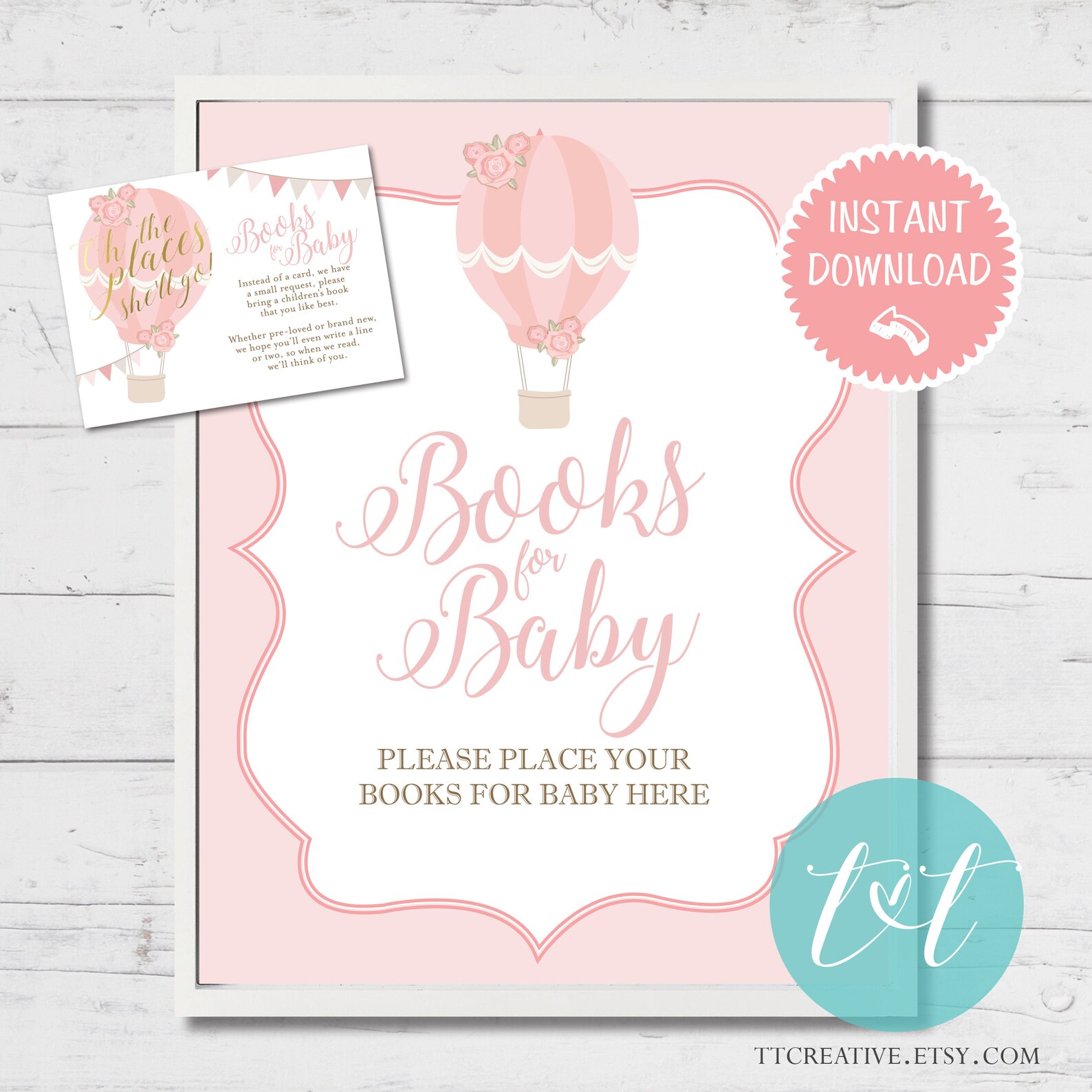 Bring a Book Cards and Table Sign 8x10 Hot Air | Etsy