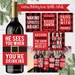 Custom Funny CHRISTMAS WINE Bottle LABELS, Buffalo Plaid Holiday Wine ...