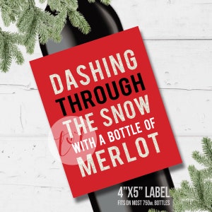 Custom Funny CHRISTMAS WINE Bottle LABELS, Buffalo Plaid Holiday Wine ...