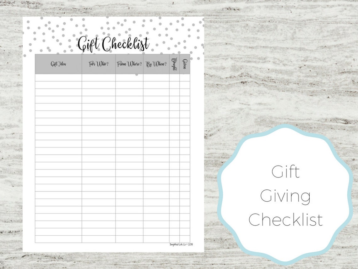 Gift Tracking Printables Set Holiday Shopping Holiday Planning Gift ...