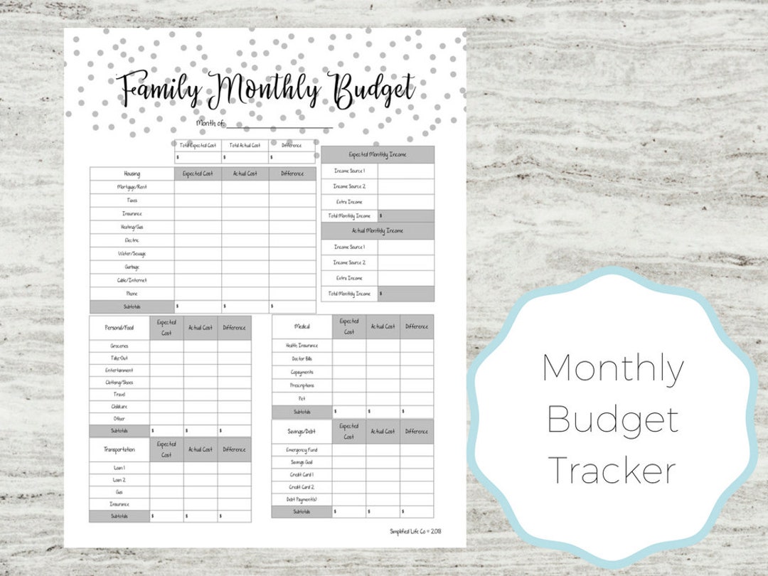 Monthly Budget Planner | Printable Budget Planner | Printable Monthly ...