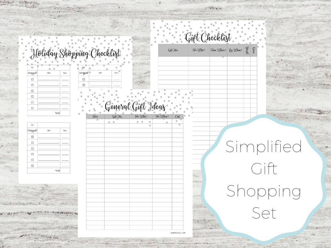 Gift Tracking Printables Set | Holiday Shopping | Holiday Planning ...
