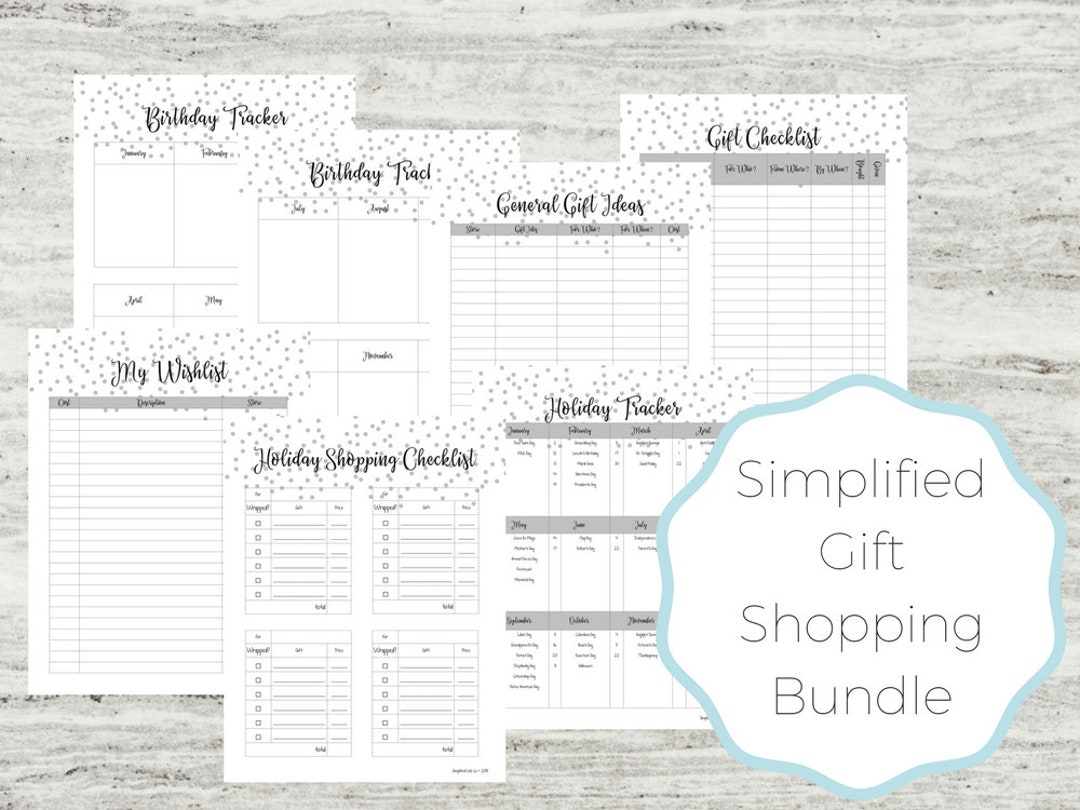 Gift Shopping Printables Bundle | Gift Tracking | Gift Tracker ...