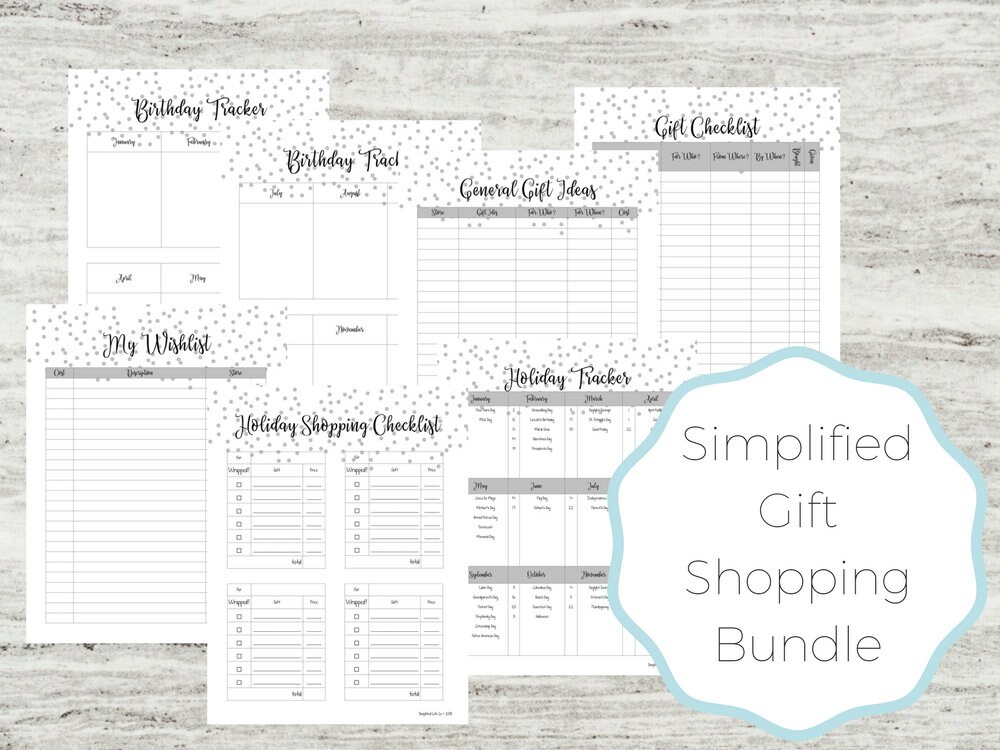 Gift Shopping Printables Bundle | Gift Tracking | Gift Tracker ...