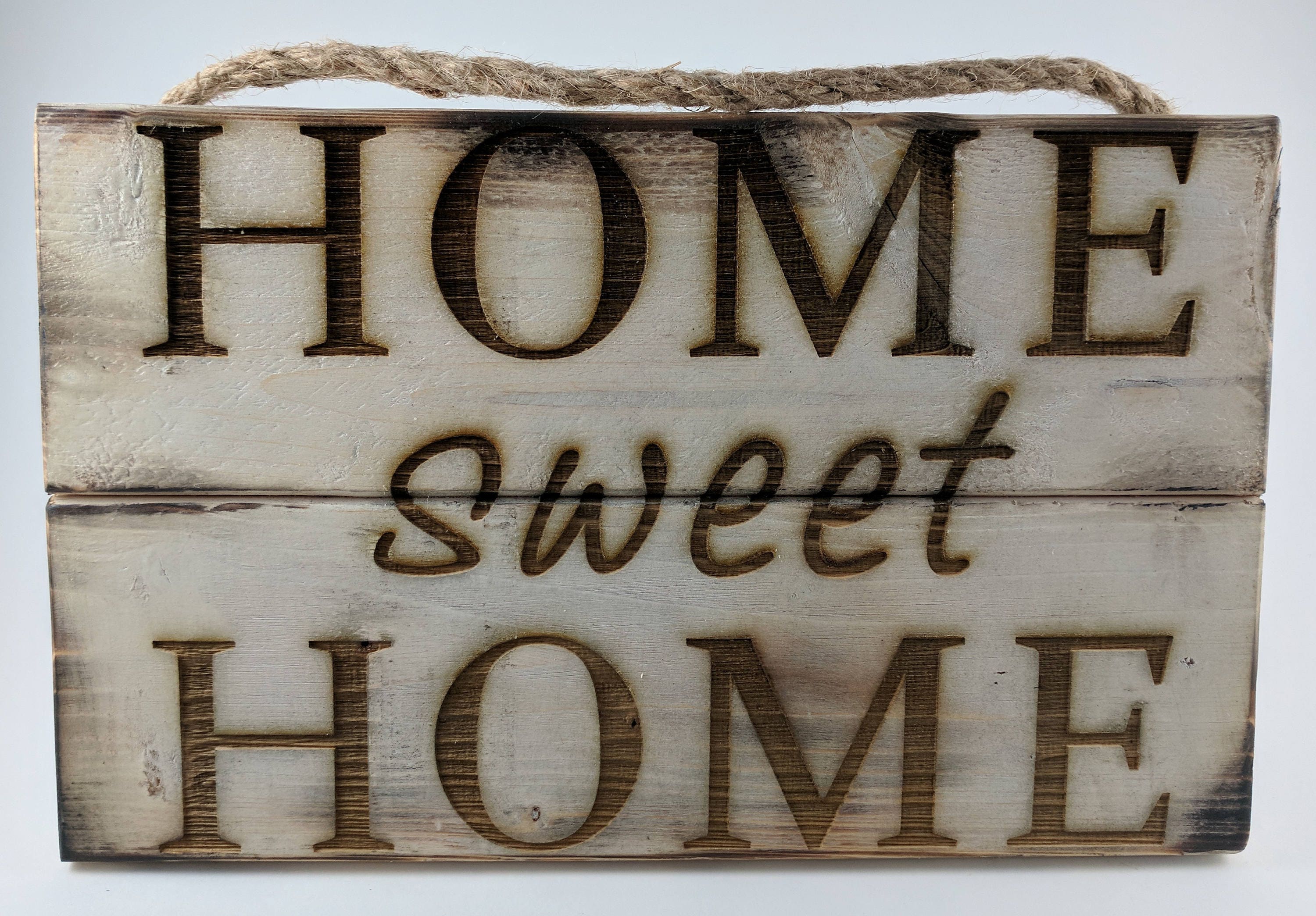 Rustic Engraved Home Sweet Home Sign - Etsy