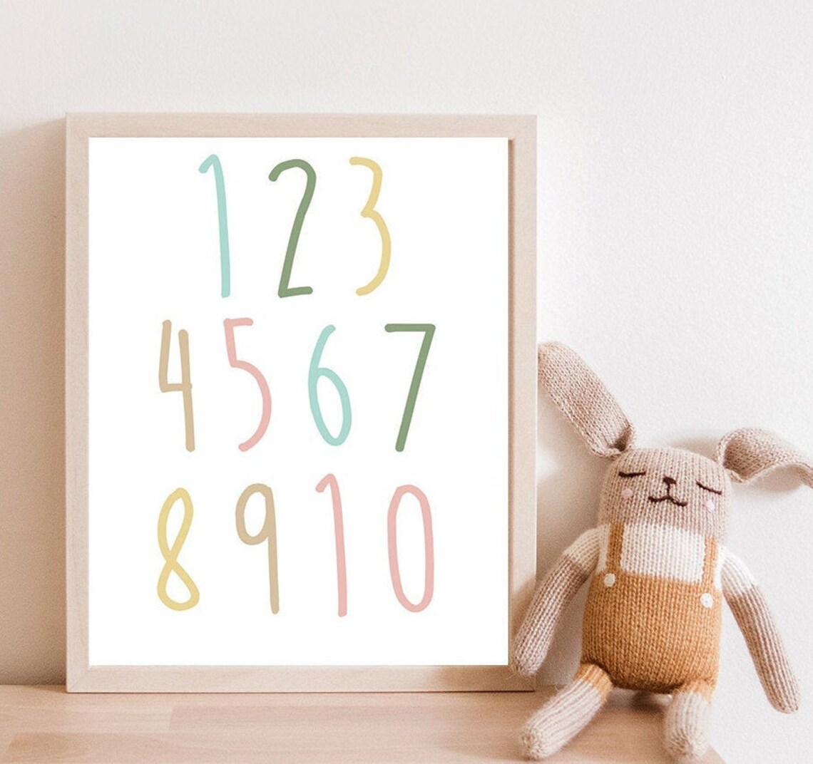 Pastel Number Chart 1-10 Digital Download | Etsy